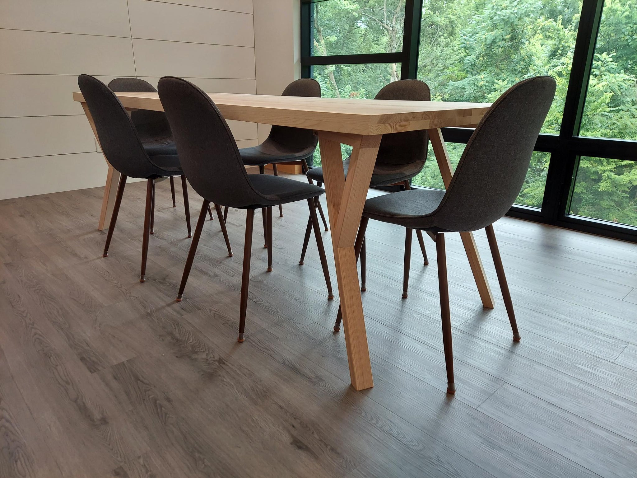 White Oak Y-legs, dining height, set of 4 – 1600design